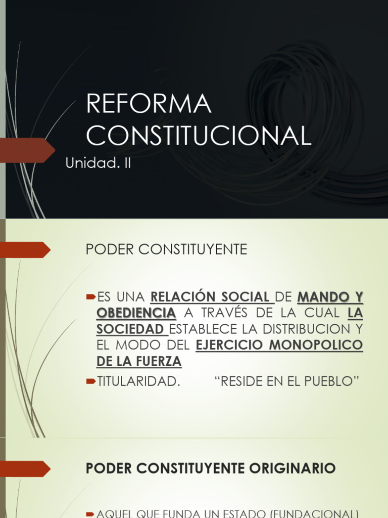 Poder Constituyente y Reforma Constitucional | PDF | Constitución ...