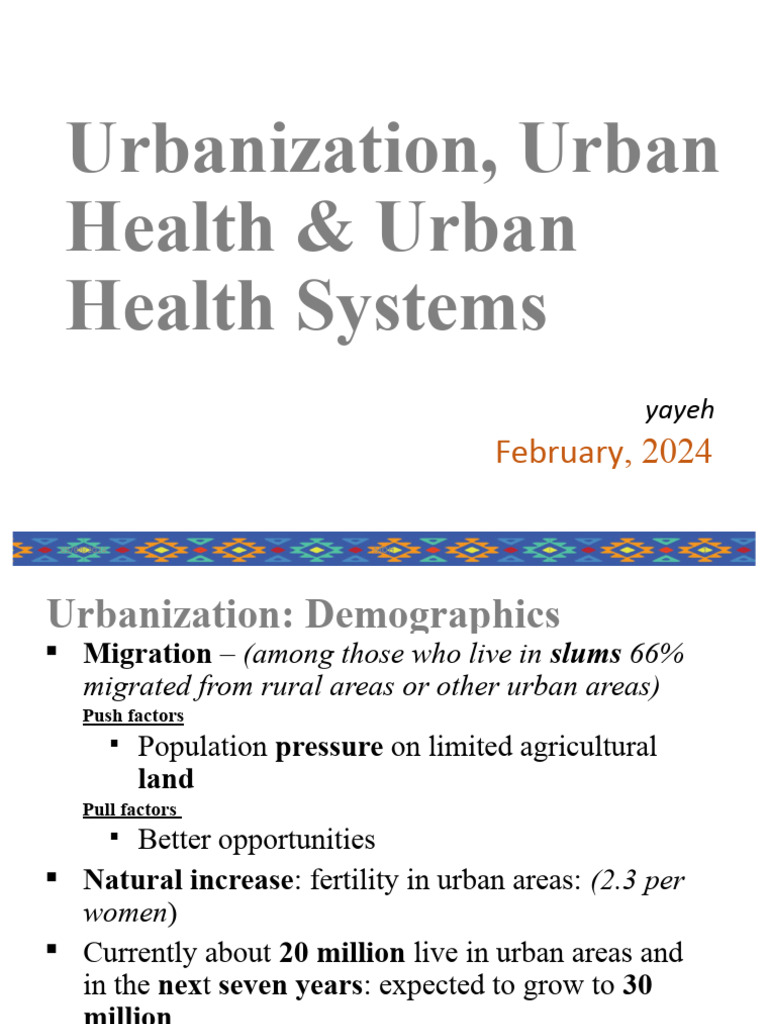 Urban Health Challenges in Ethiopia | PDF | Slum | Urbanization