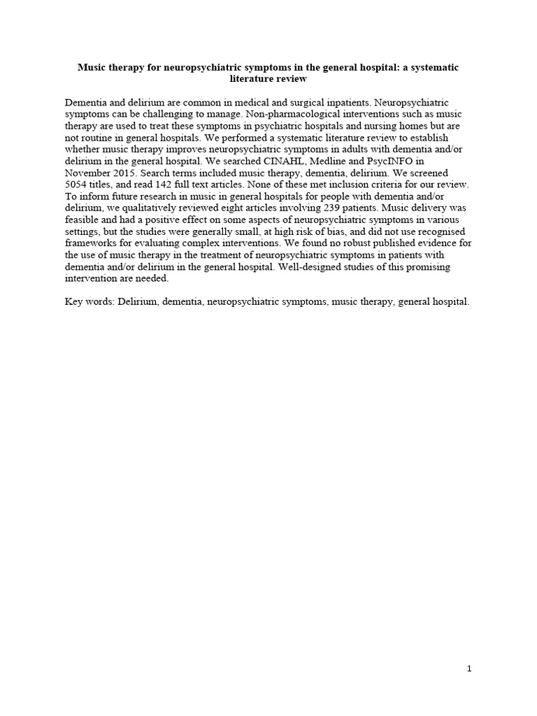 Clean Manuscript 26 March | PDF | Dementia | Psychotherapy