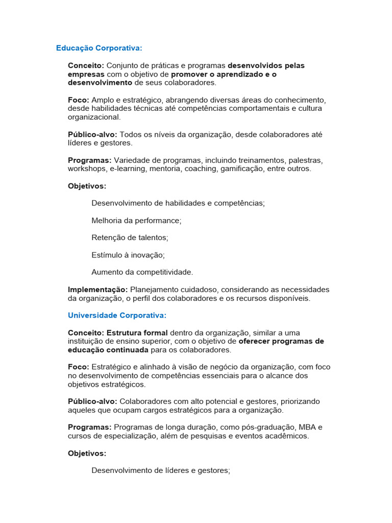 00 Diferença Educ Corp X Univer Corp | PDF | Inovação | Corporações