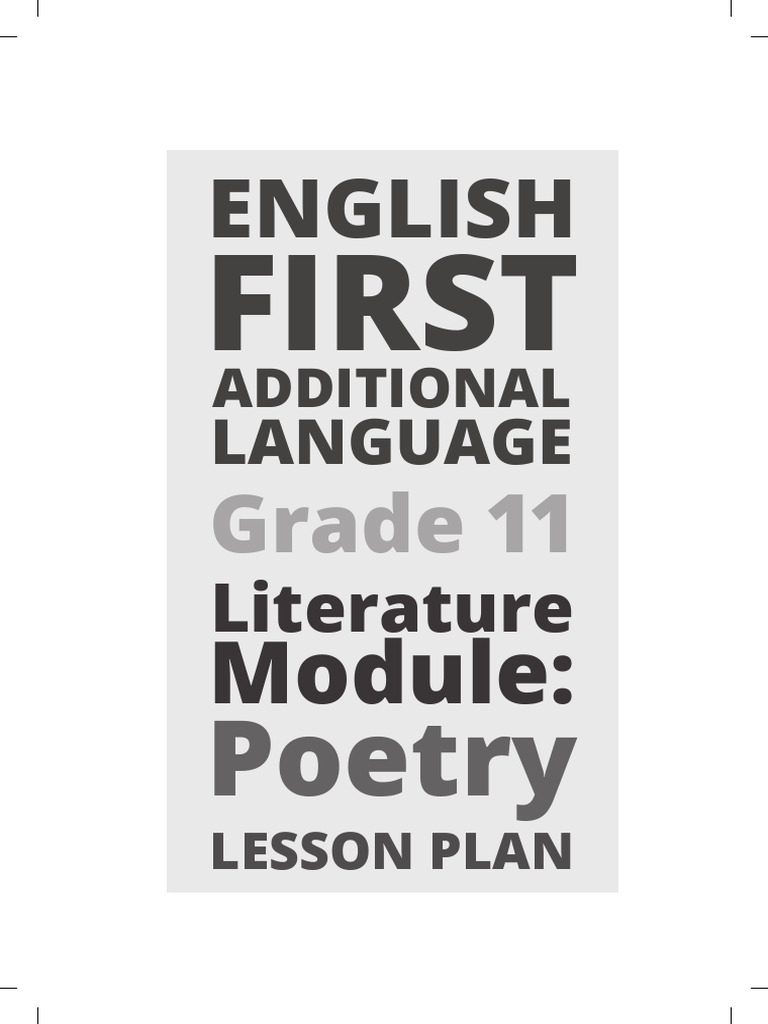 GR 11 Term 1 2019 EFAL Lesson Plan Poetry | Download Free PDF | Poetry ...
