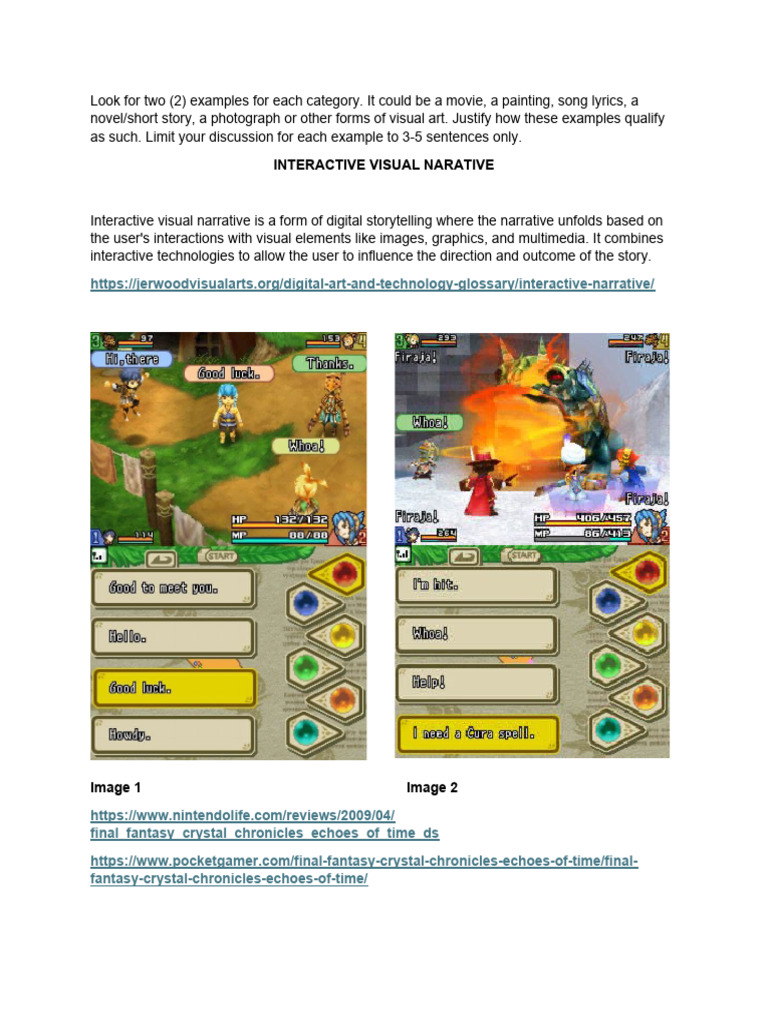 GEE - Interactive Visual Narrative | PDF