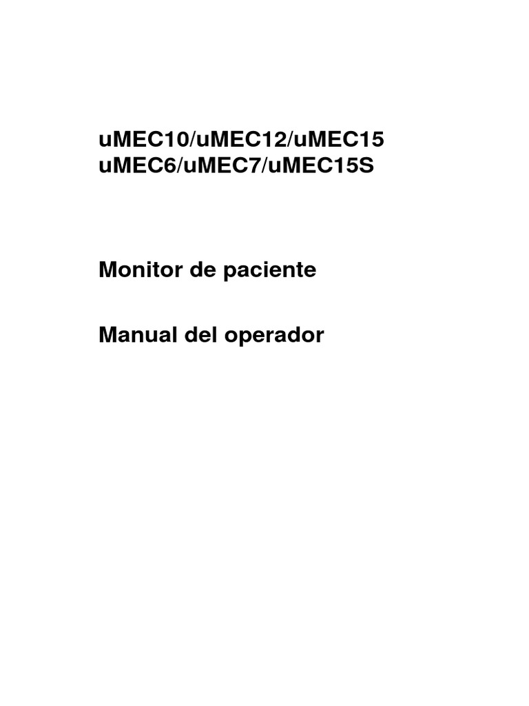 Manual Monitor de Signos Mindray IMEC 10-15 | PDF | Propiedad intelectual | Electrocardiografia
