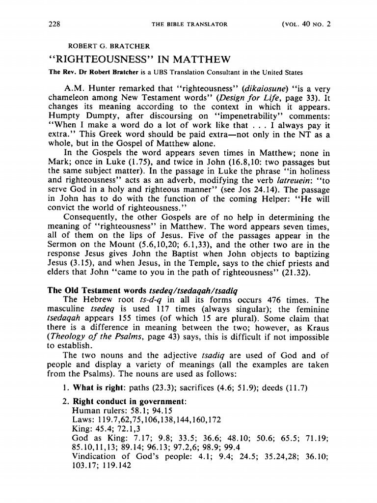 Bratcher 1989 | PDF | Jesus | Gospel Of Matthew