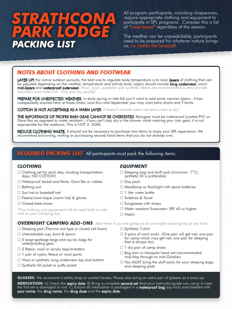 24 - School Program Packing List - The List | PDF | Perfume | Clothing