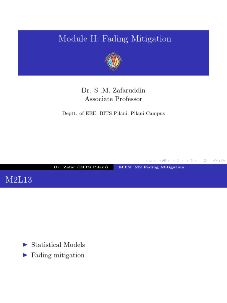 MTN Module2Lectures | PDF | Signal To Noise Ratio | Mimo