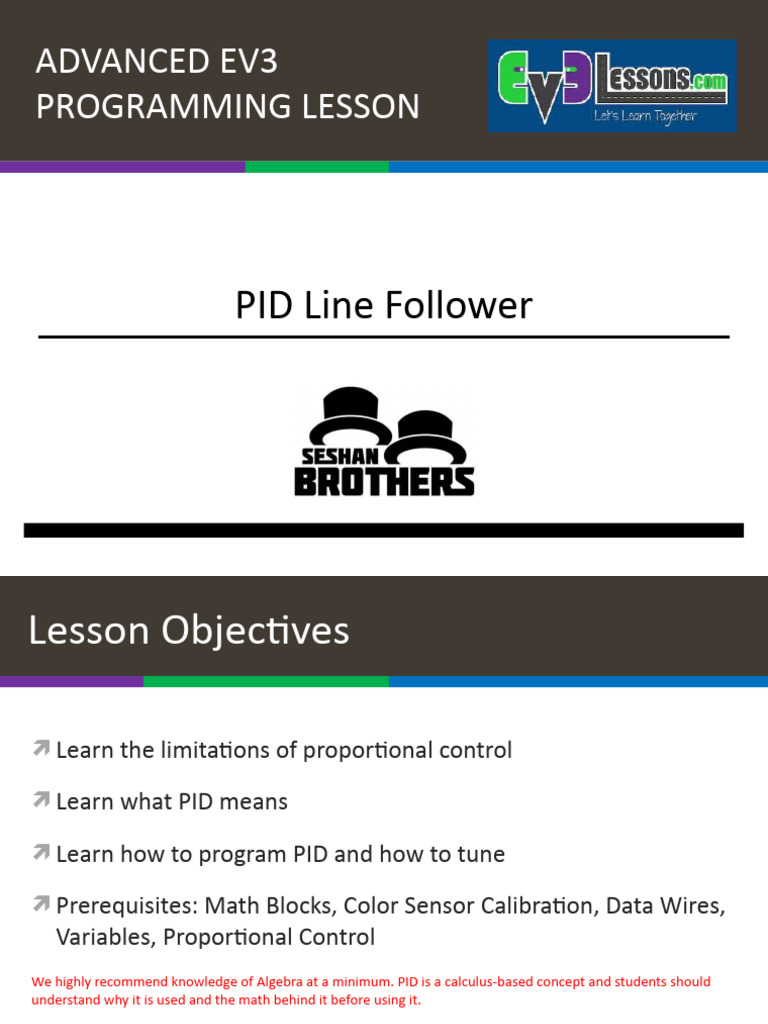 Pid Robot Ev3 Cours | PDF | Applied Mathematics
