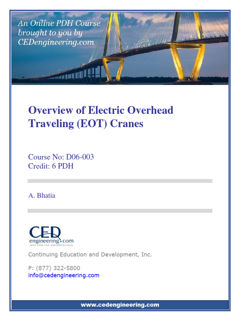 D06-003 - Overview of Electric Overhead Traveling (EOT) Cranes - US | PDF | Crane (Machine ...