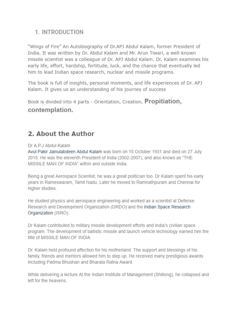 Wings of Fire Book Review | PDF | Young Adult
