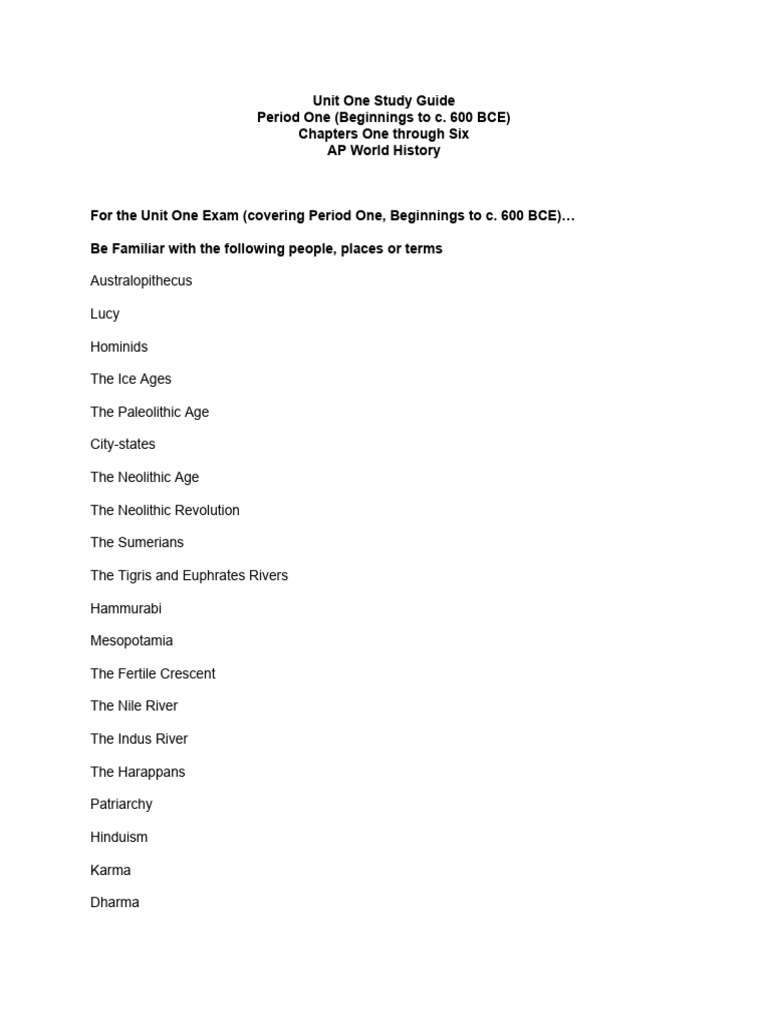 WHAP Unit One Study Guide (Period One) | PDF