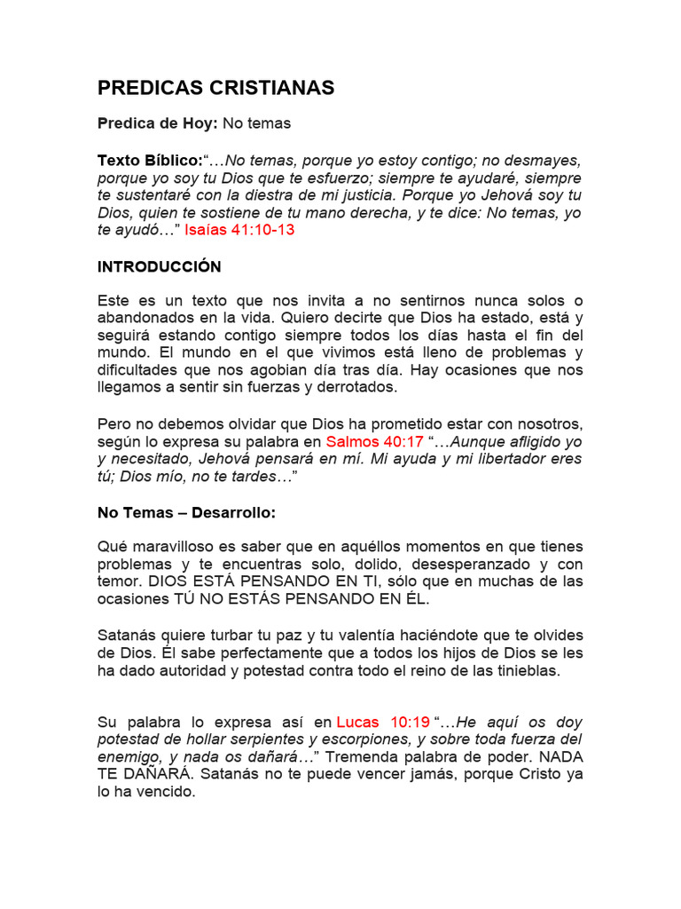 Predicas Cristianas Isaias 4110 13 | PDF | Cristo (título) | Dios