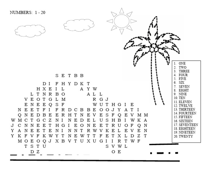 Wordsearch Numbers 1 20 Wordsearches - 142479 | PDF
