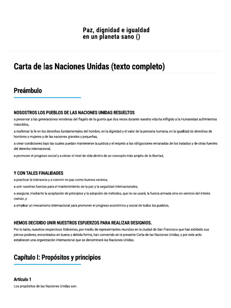 Carta de Las Naciones Unidas | PDF