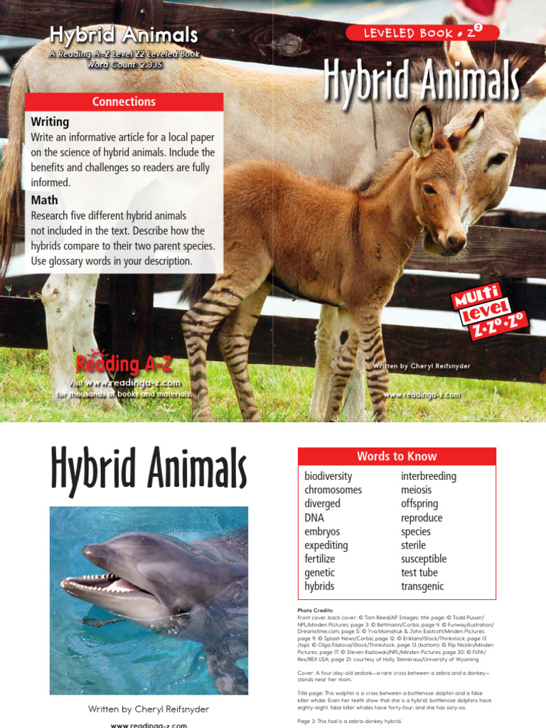 Hybrid Animals: Science, Benefits, Challenges | PDF | Hybrid (Biology ...