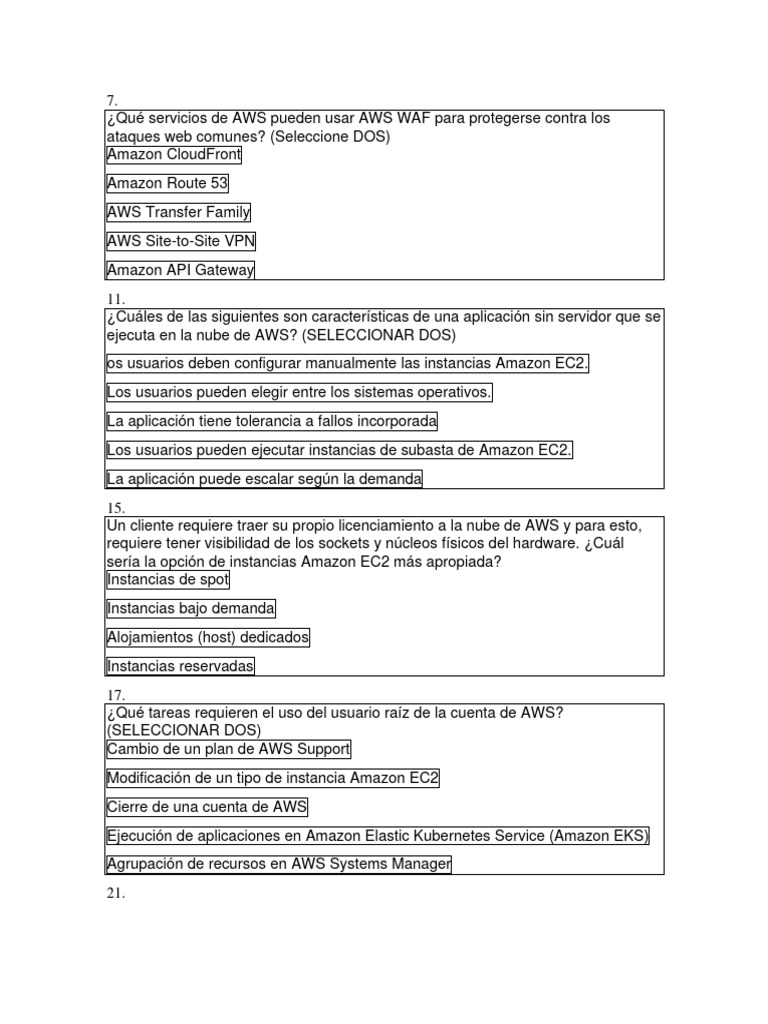 Preguntas AWS Cloud Practitioner | PDF | Computación en la nube | Servidor (Computación)