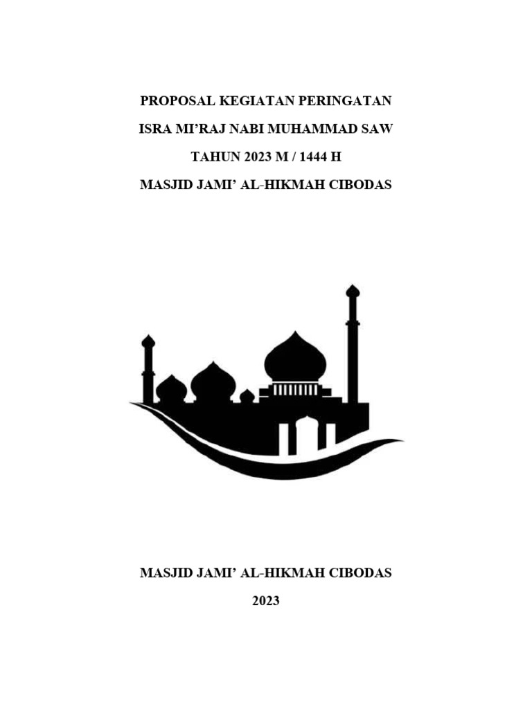 Proposal Isro Mi'raj Masjid Al-Hikmah | PDF
