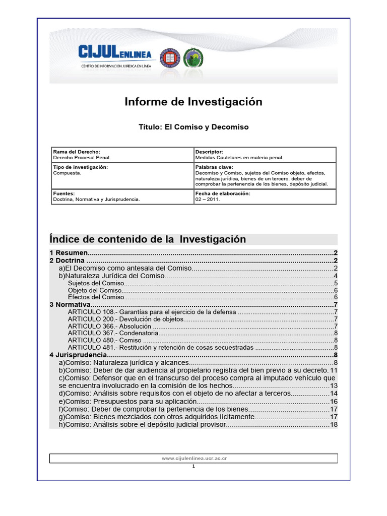 El Comiso y Decomiso | PDF | Mandato | Derecho penal