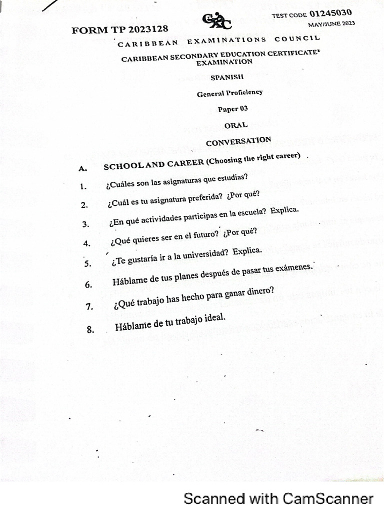 Spanish Paper 3 June 2023 | PDF