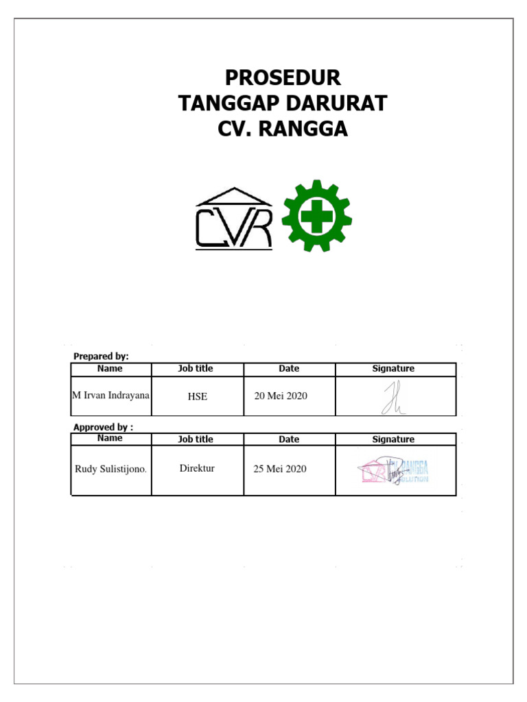 Prosedur Tanggap Darurat | PDF Prosedur Tanggap Darurat | PDF