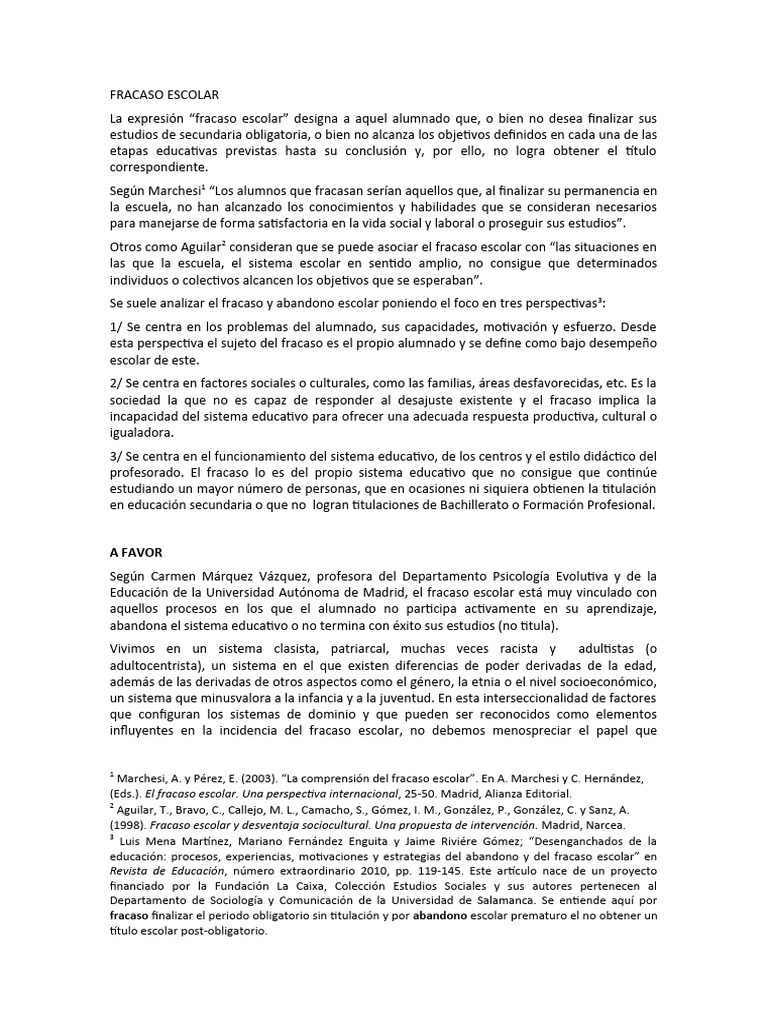Fracaso Escolar Ver. | Descargar gratis PDF | Enseñando | Maestros