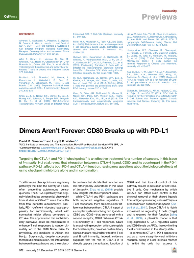 Sansom Dimers Preview | PDF | T Cell | Immune System