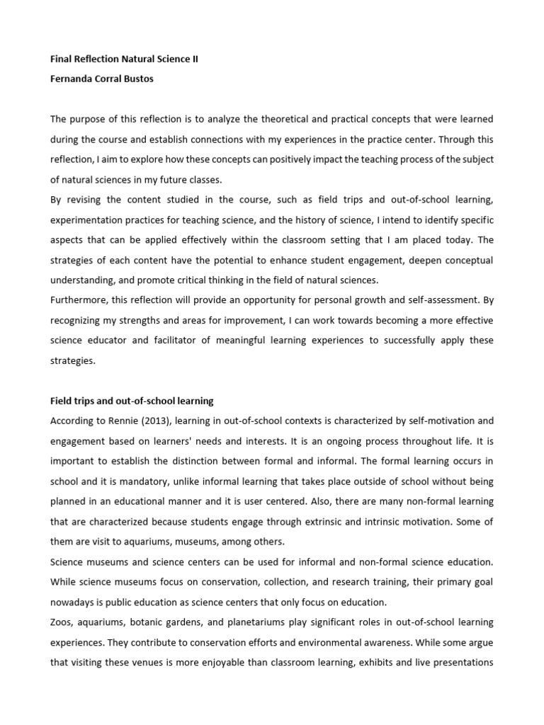 Annotated-Final Reflection Natural Science II | PDF | Learning | Experiment