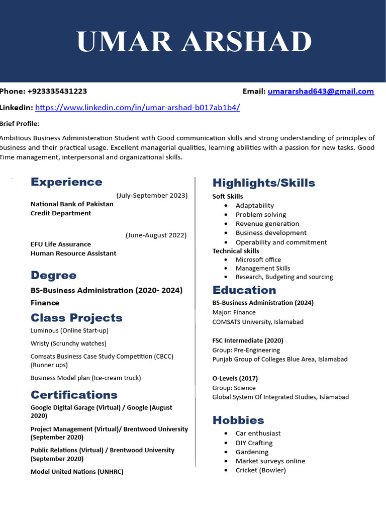 Umar Arshad (Fa20 Bba 167) | Download Free PDF | Business