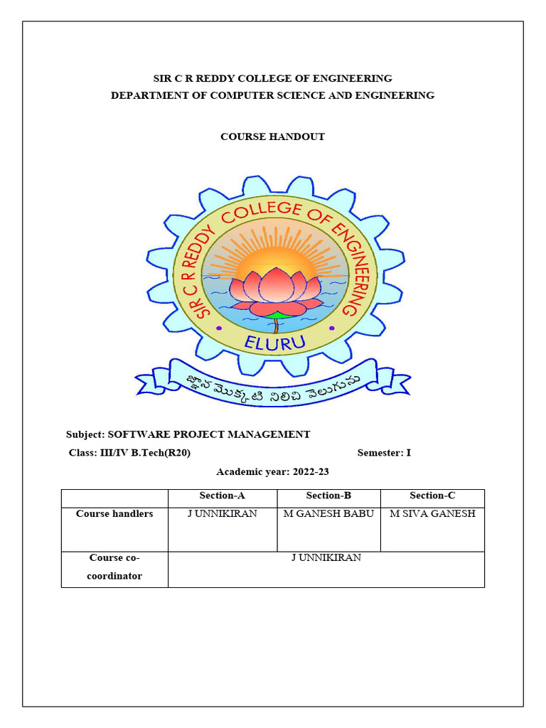 Software Project Management Course Guide | PDF | Software Development Process | Engineering
