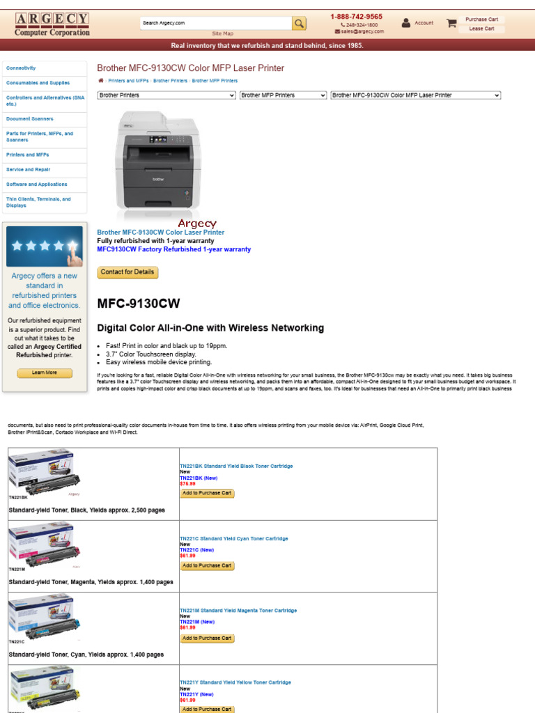 Brother MFC-9130CW Printer Overview | PDF | Image Scanner | Printer ...