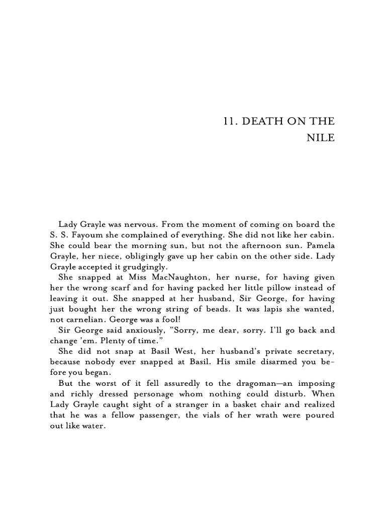Death on the Nile - Agatha Christie | PDF