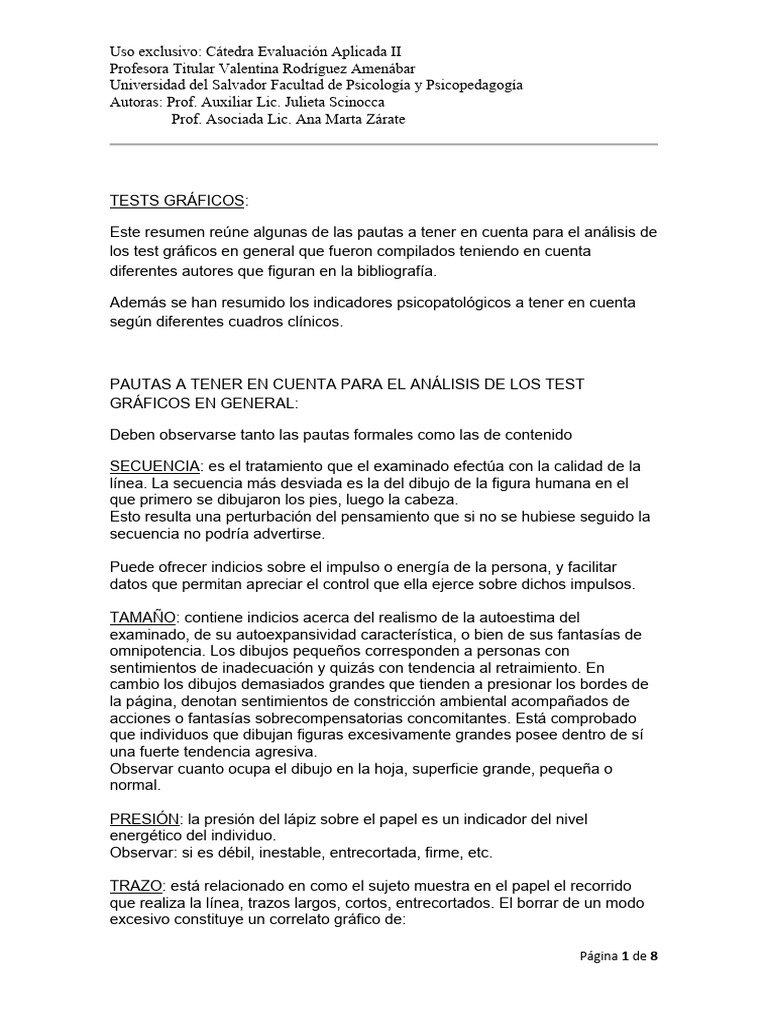 Análisis de Tests Gráficos en Psicología | PDF | Neurosis | Sicología