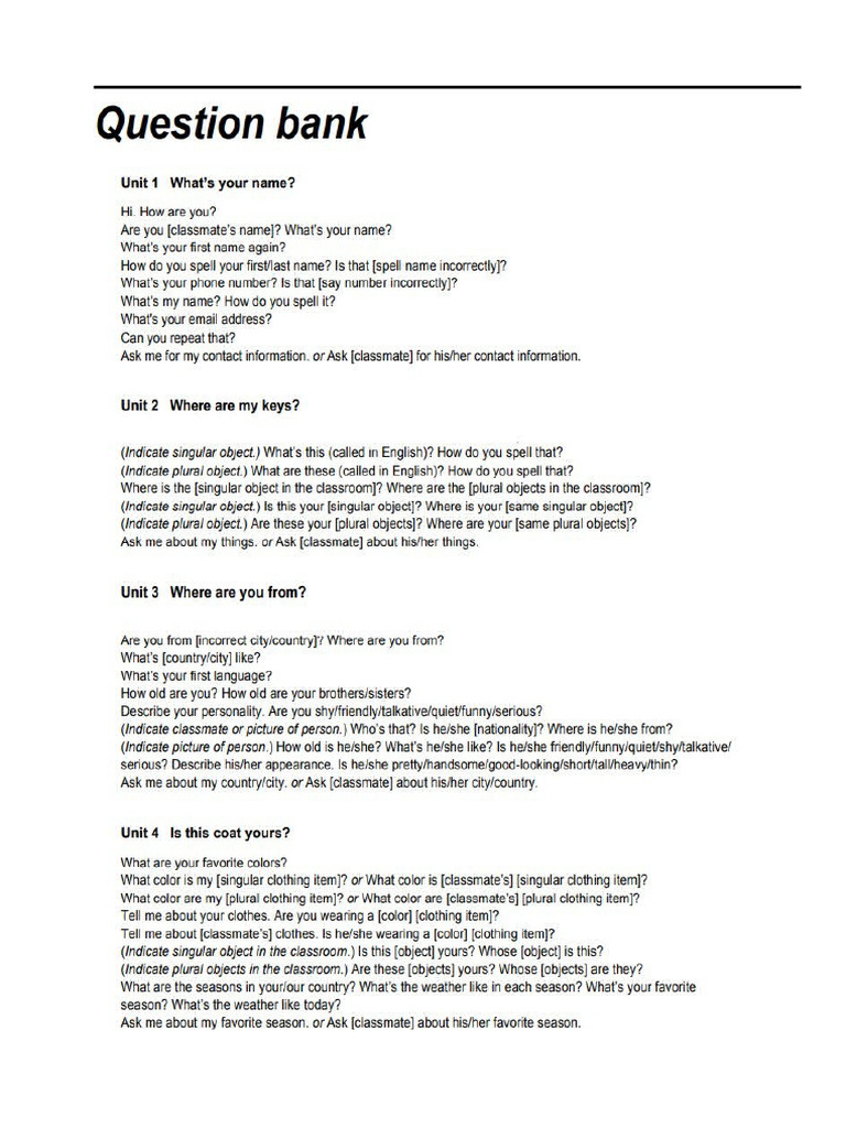 QUESTION BANK 2 | PDF