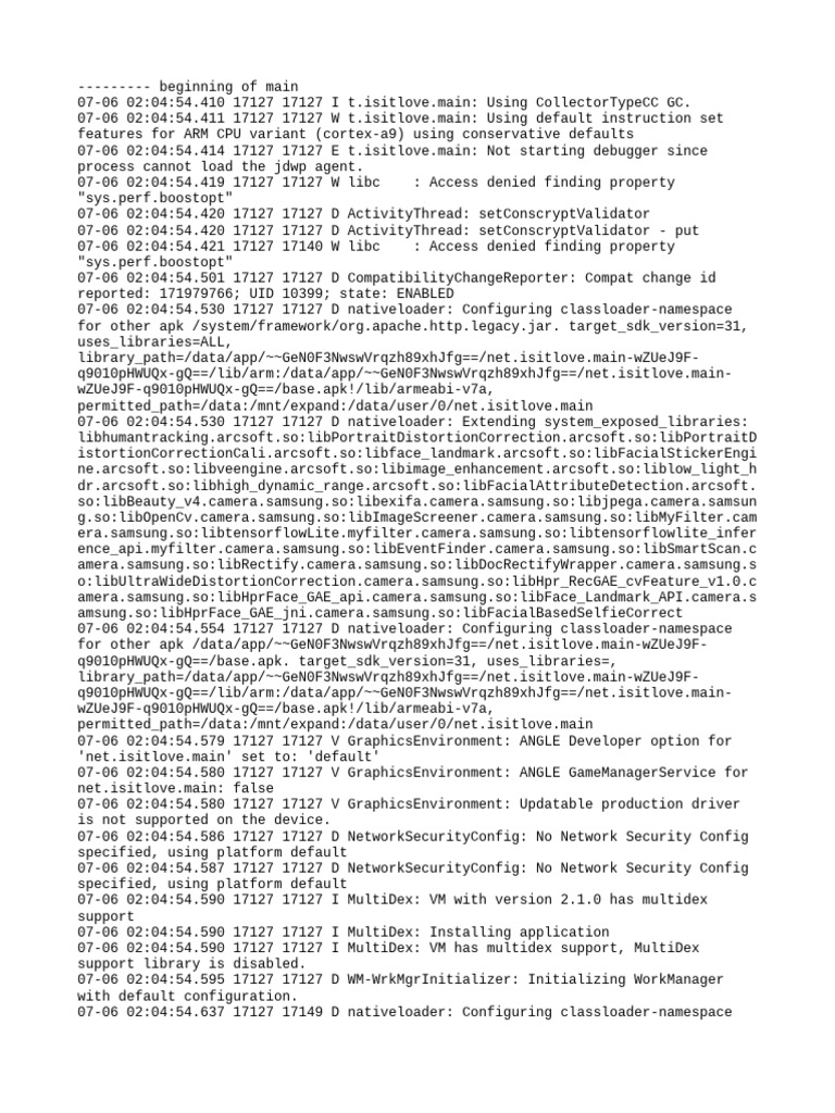 Android App Initialization Logs | PDF | Software Development Kit ...