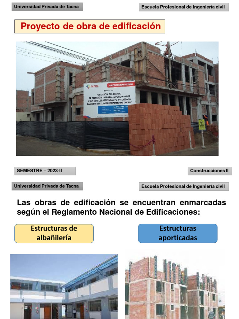 Clase 4-1 Proyecto de Edificacion | PDF | Hormigón | pared
