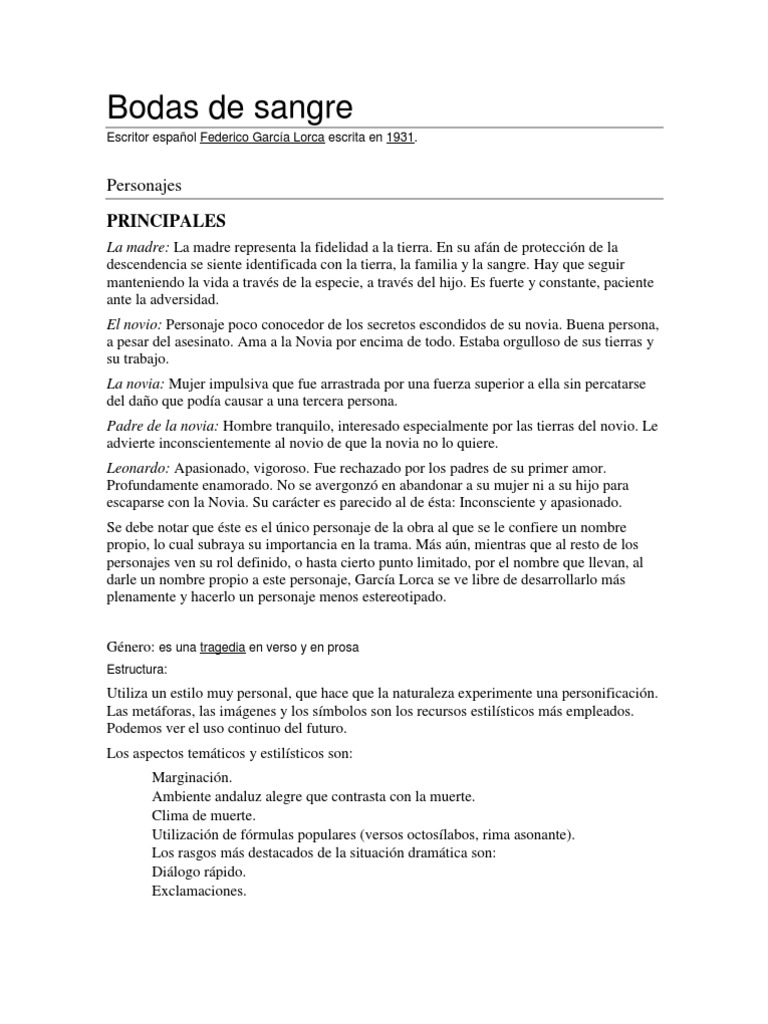 Bodas de Sangre | PDF | Sociedad
