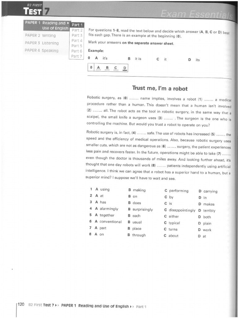 1-Essential Practice Tests - FCE 2 - Test 7 | PDF