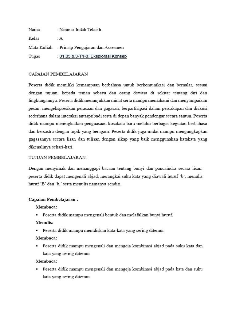 Eksplorasi Konsep Topik 1 - Yanniar Indah T | PDF