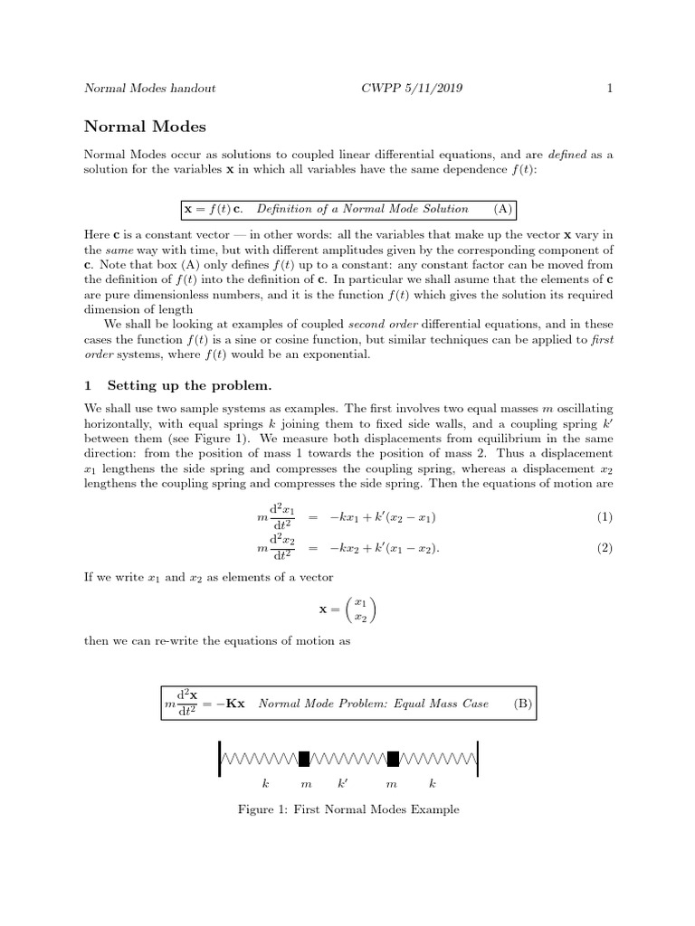 732 Normal - Modes - Handout OXFORD UNIVERSITY PAPER ESTUDIADO | PDF | Eigenvalues And ...