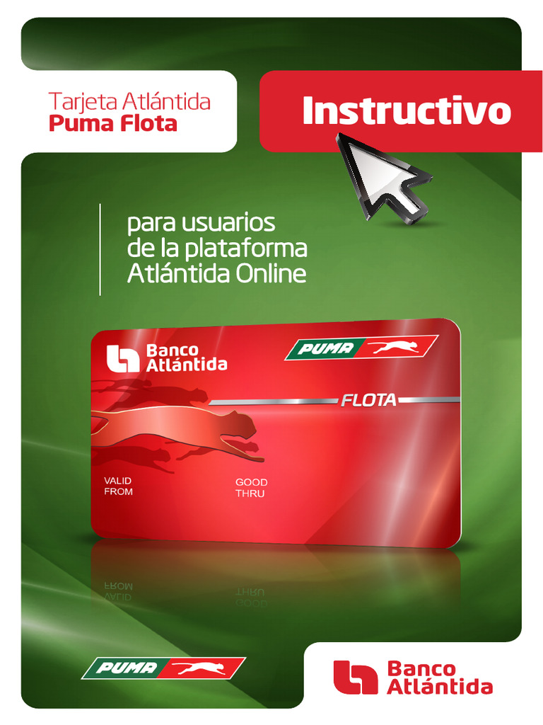 Instructivo Tarjeta Atlántida Puma Flota | PDF | Tarjeta de crédito | Contraseña
