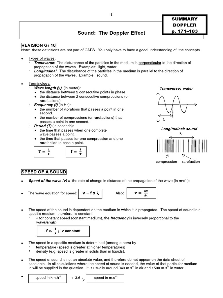 Doppler Effect Notes | Download Free PDF | Sound | Waves