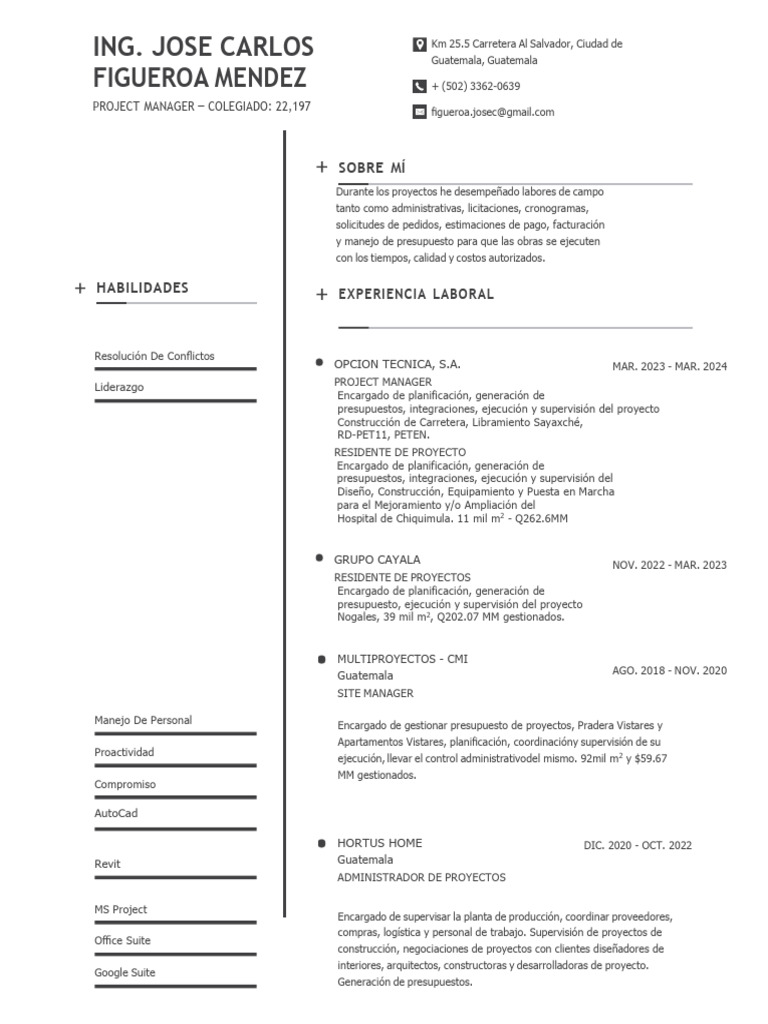 CV - Jose Carlos Figueroa - 2024 | PDF | Guatemala