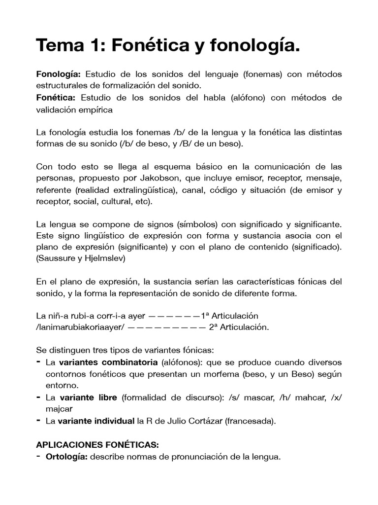 Fonética y Fonología: Conceptos Clave | PDF | Fonología | Fonema
