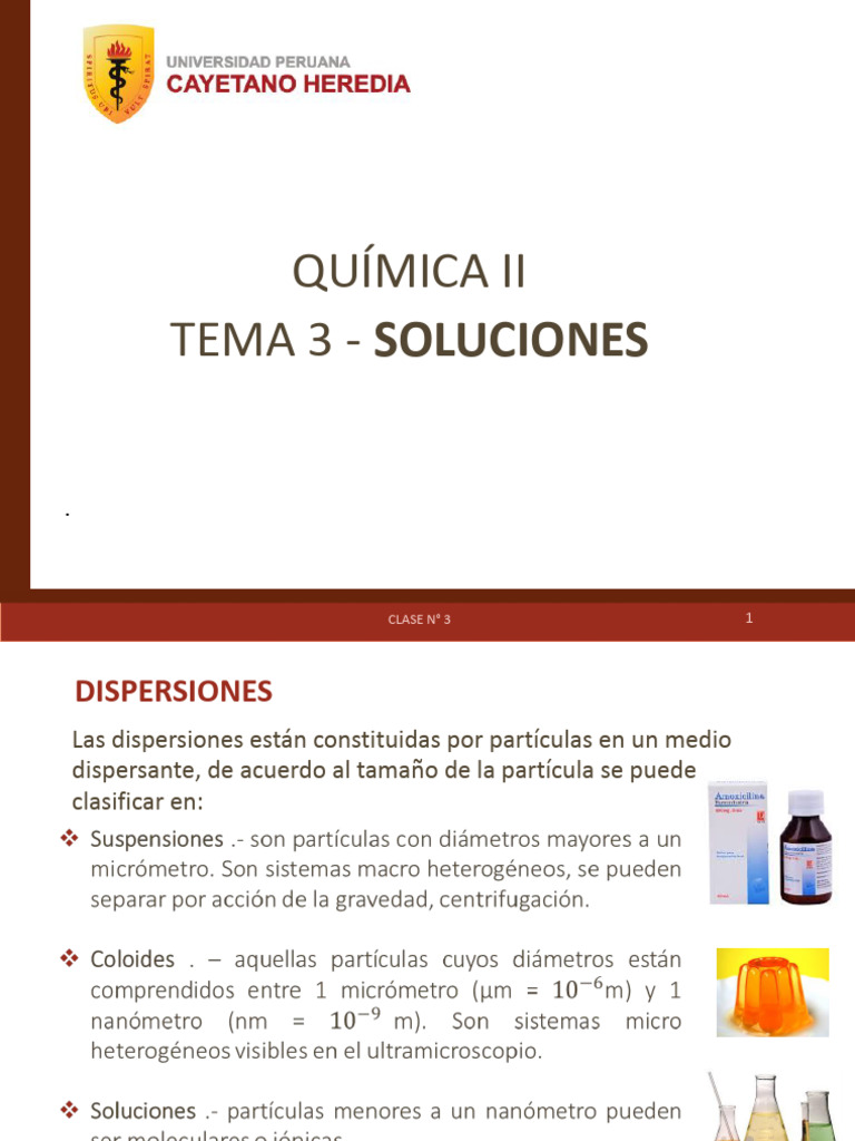 Clase 3 Soluciones | PDF | Solubilidad | Coloide