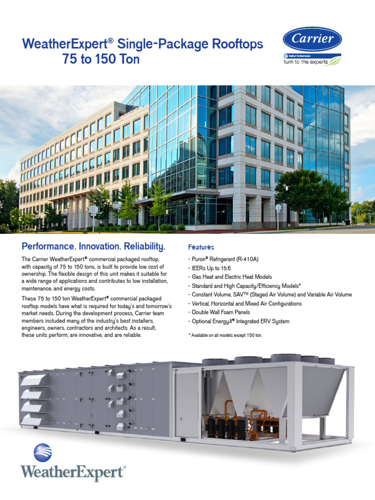 Carrier Paquetes de 75-150 Ton | PDF | Heat Exchanger | Engineering ...