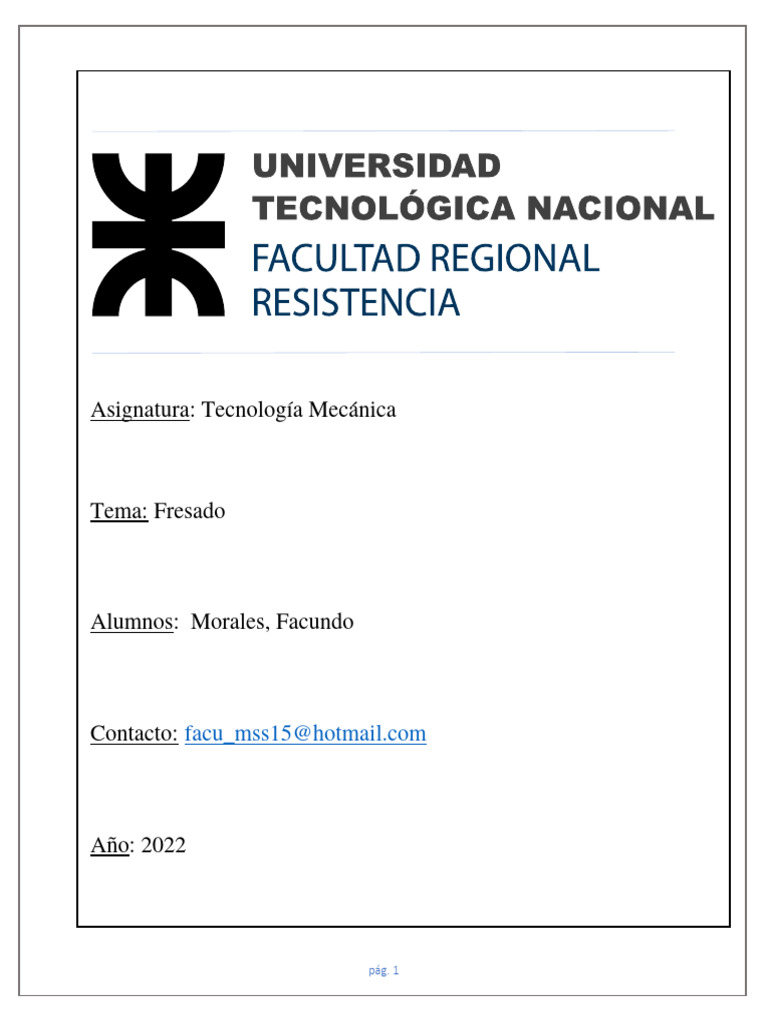 TP Fresado, Morales Facundo Guillermo | PDF