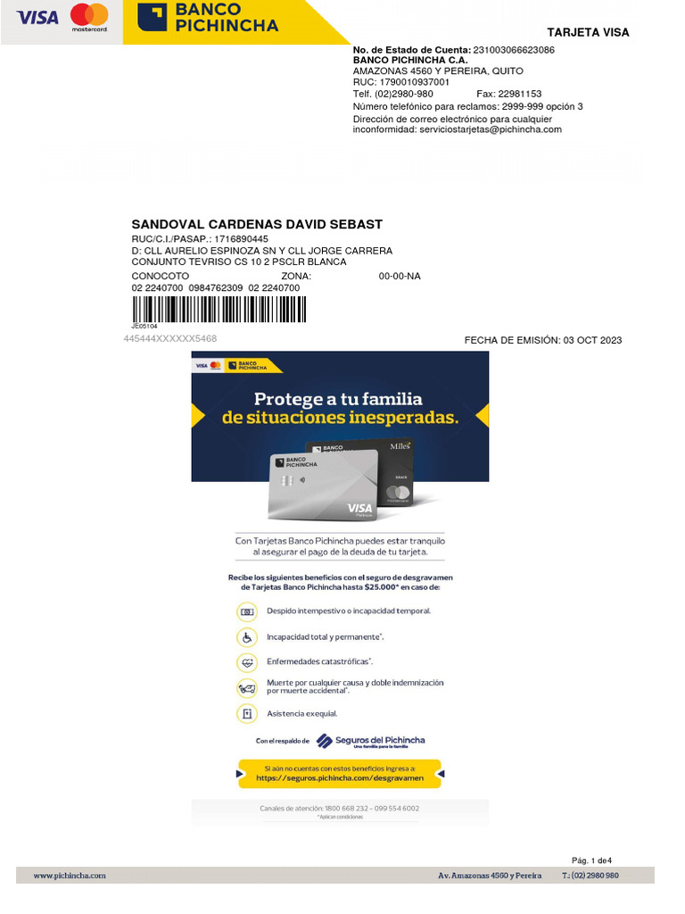 4454 XXXXXXXX 5468 | PDF | Tarjeta de crédito | Interés