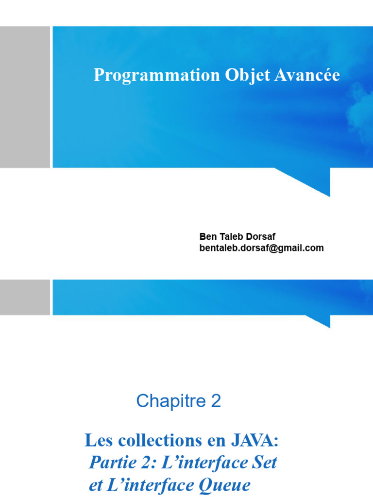 Chapitre-2 Queue Set | PDF | Interface (Informatique) | Java (Langage de programmation)
