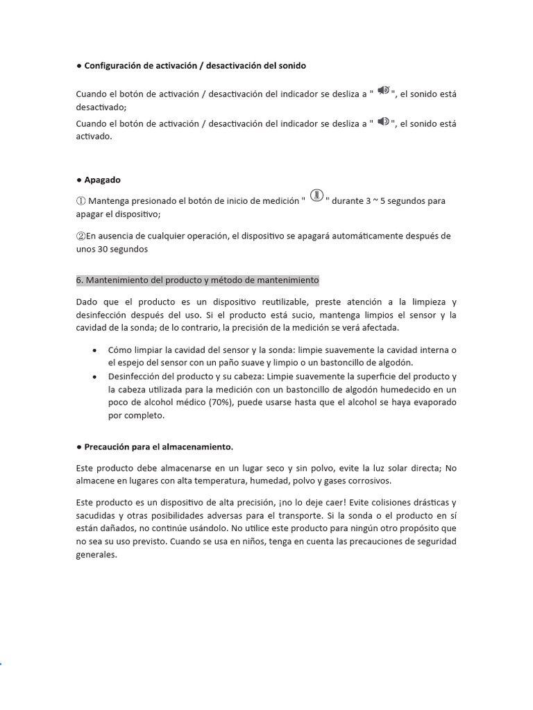 Configuración Activación y Desactivación de Sonido Ty-1 | PDF