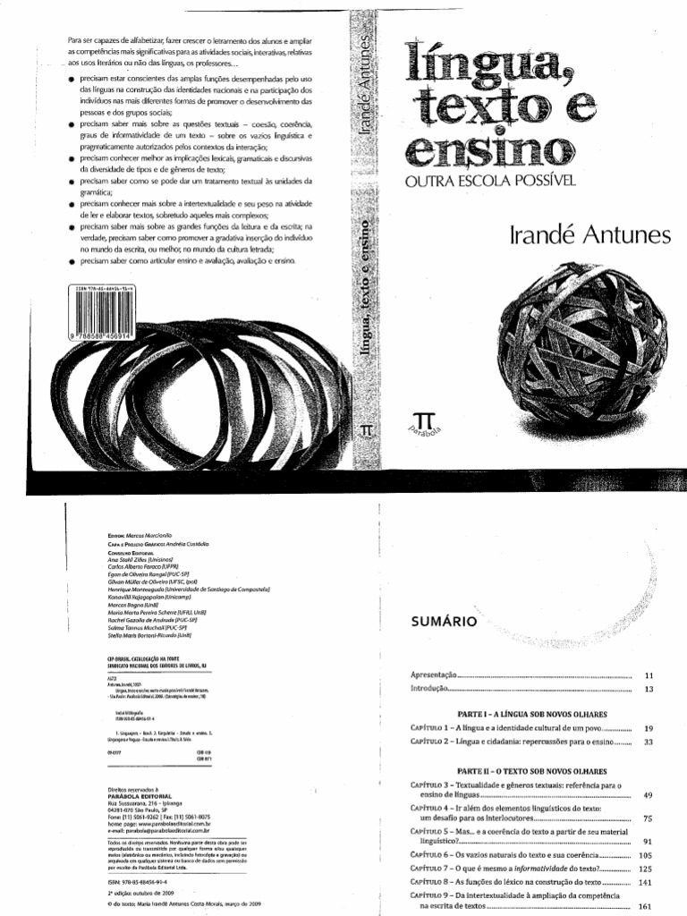 Irandé Antunes Língua Texto Ensino Cap 11 Pdf
