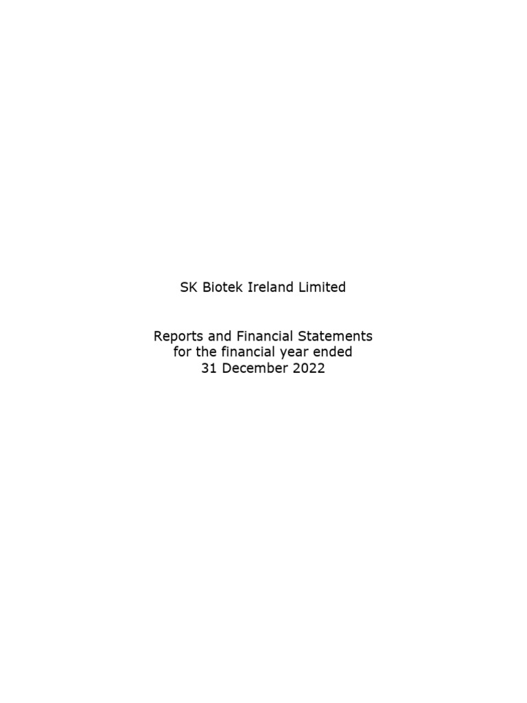 SK Biotek Ireland Financial Report 2022 | PDF | Deferred Tax ...